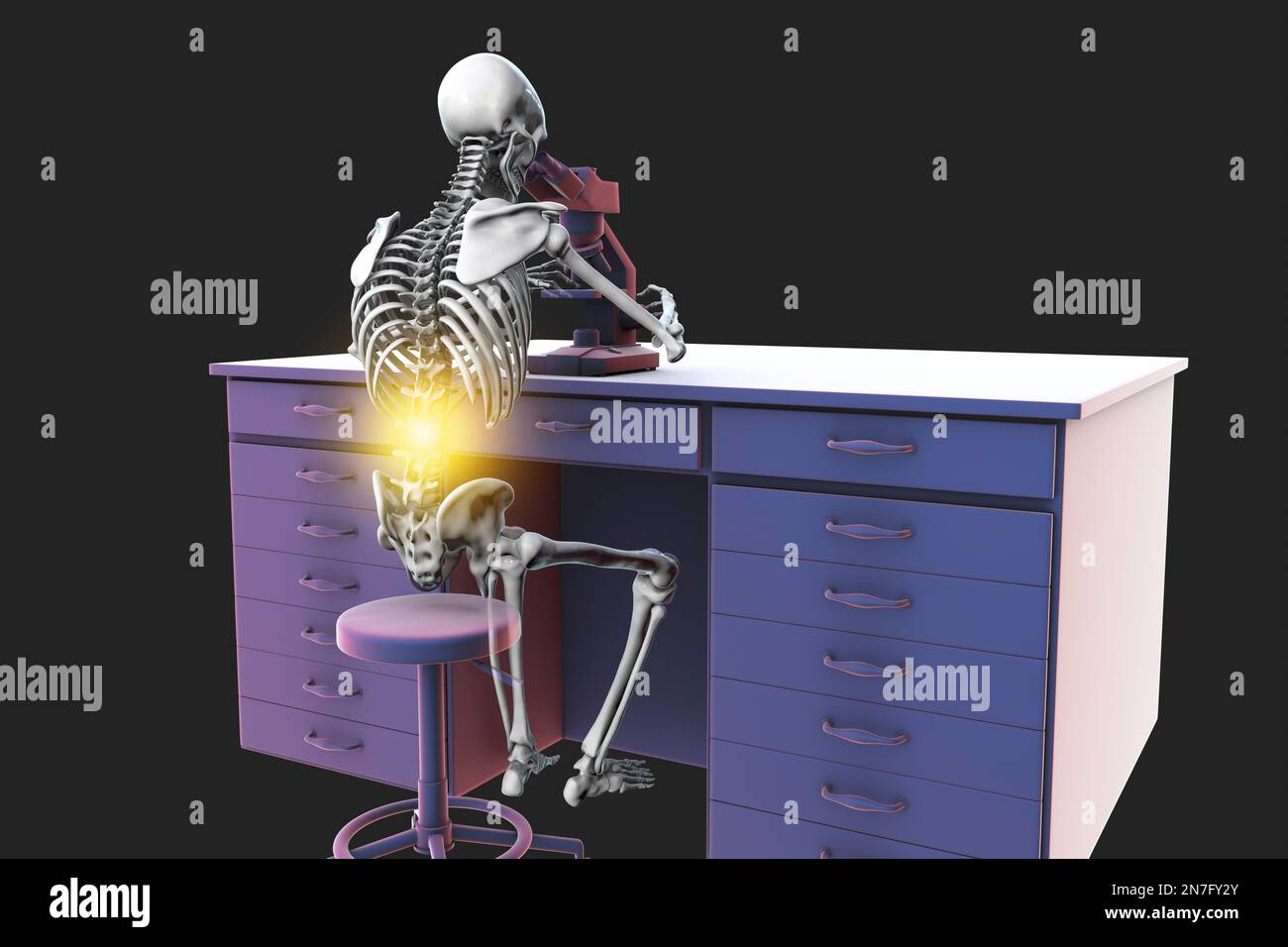 Musculoskeletal disorders in lab workers, illustration Stock Photo - Alamy