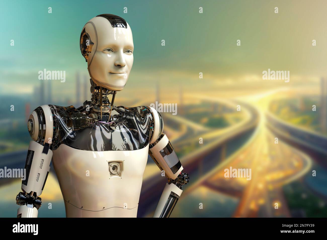 Futuristic humanoid robot, illustration Stock Photo - Alamy