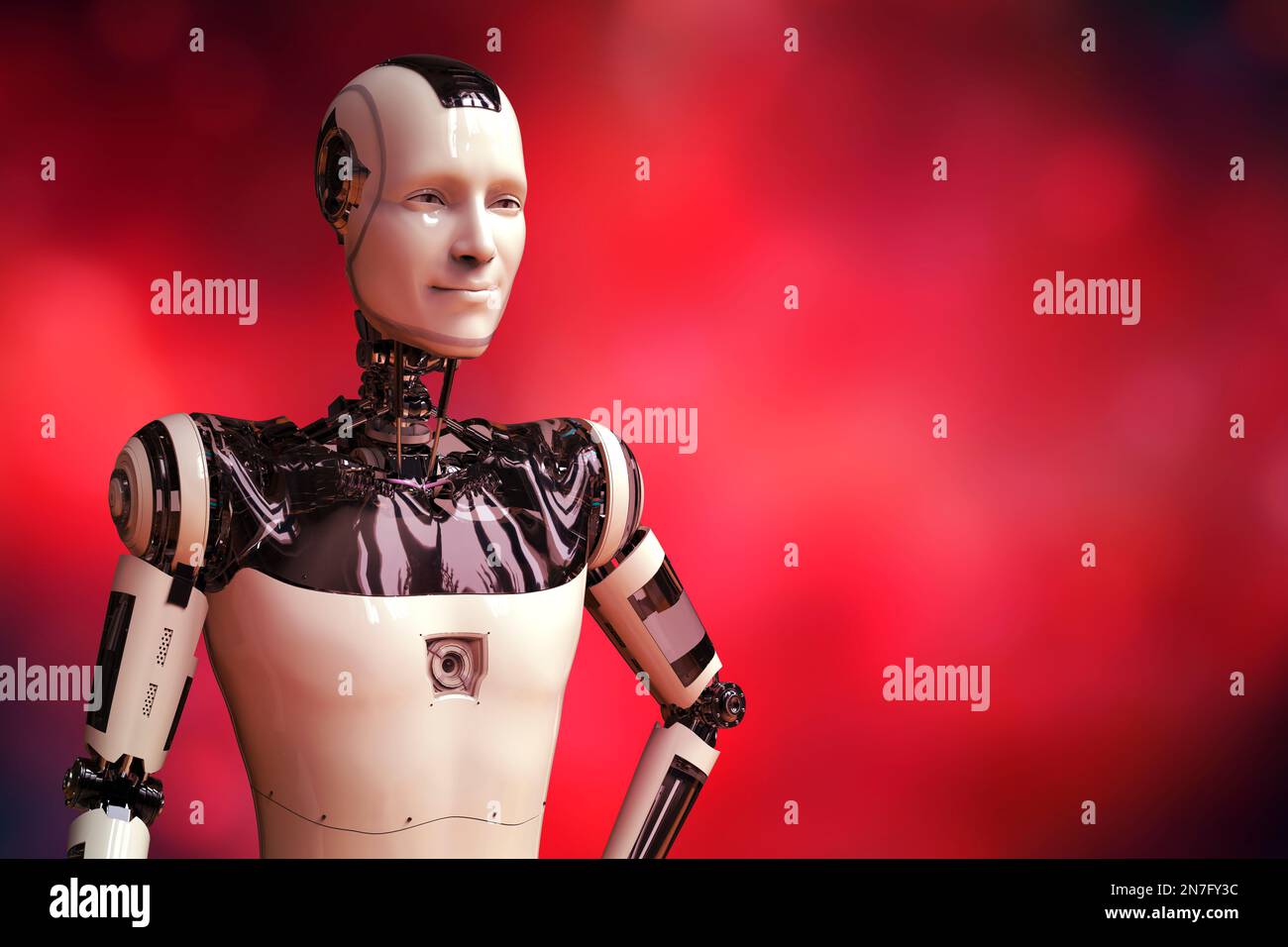 Futuristic humanoid robot, illustration Stock Photo - Alamy