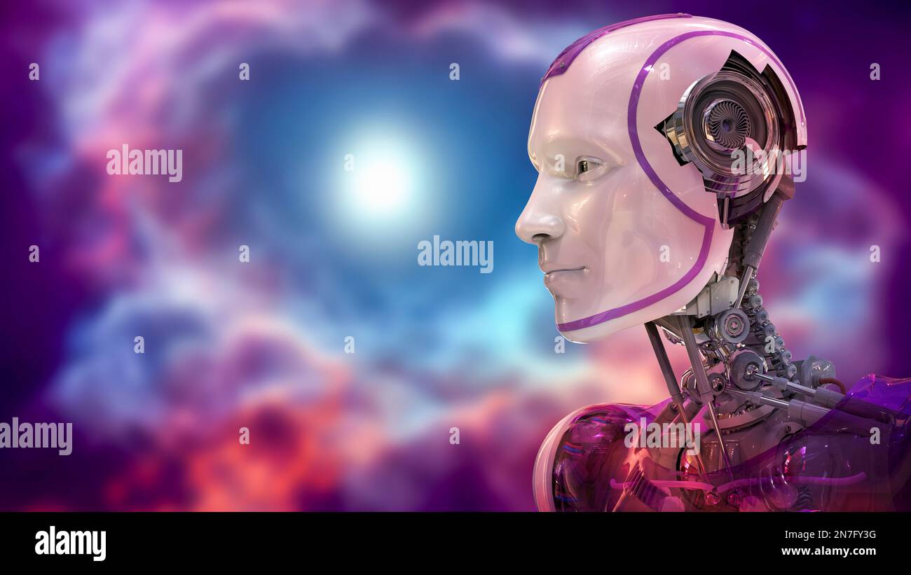 Futuristic humanoid robot, illustration Stock Photo - Alamy