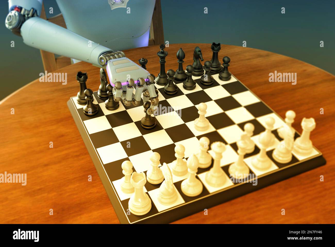 Robot playing chess, illustration Stock Photo - Alamy