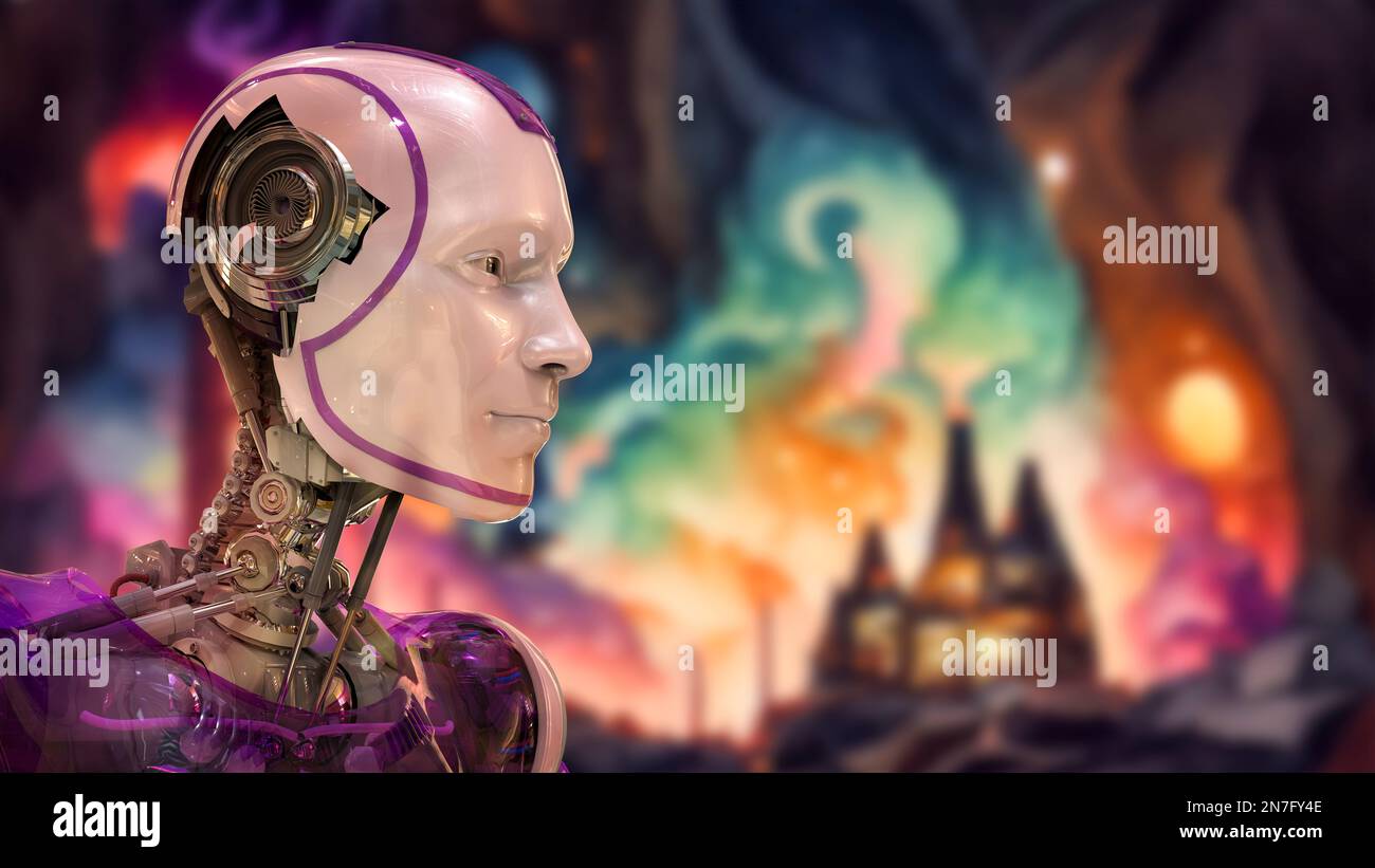 Futuristic humanoid robot, illustration Stock Photo - Alamy