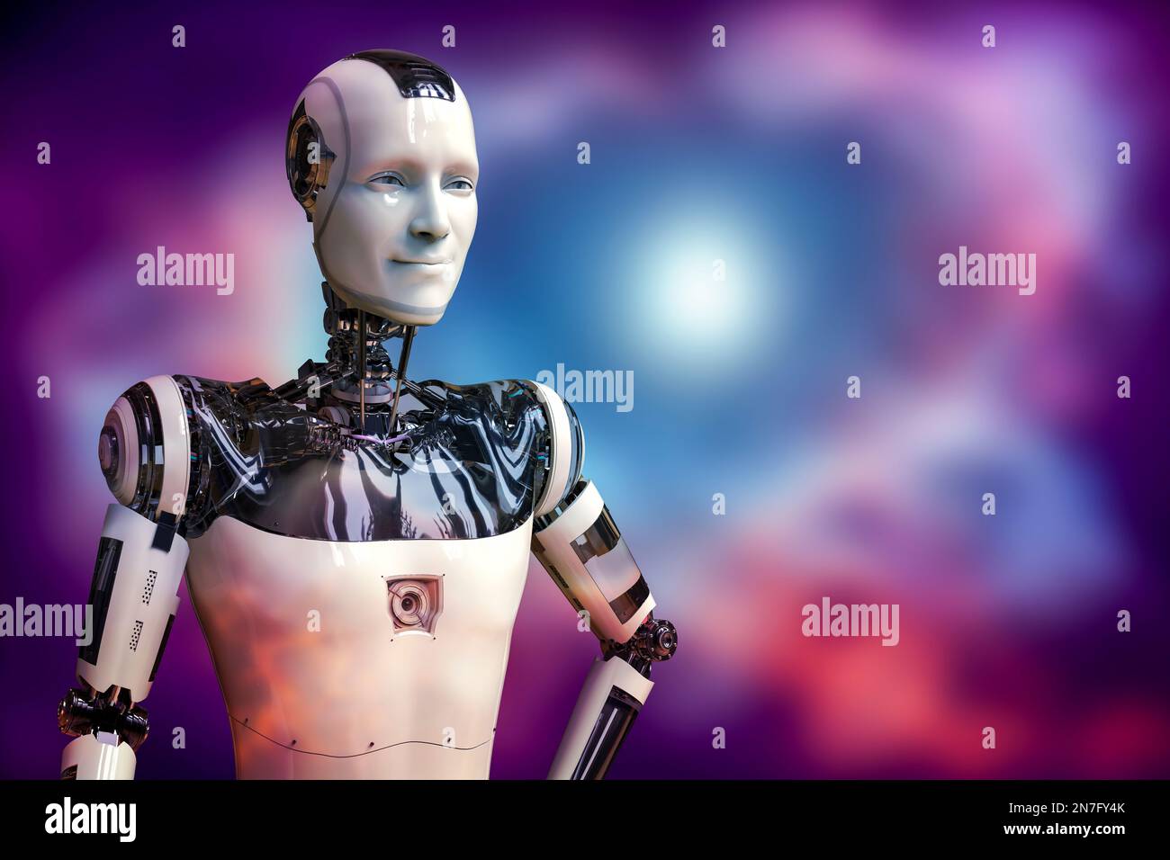 Futuristic humanoid robot, illustration Stock Photo - Alamy
