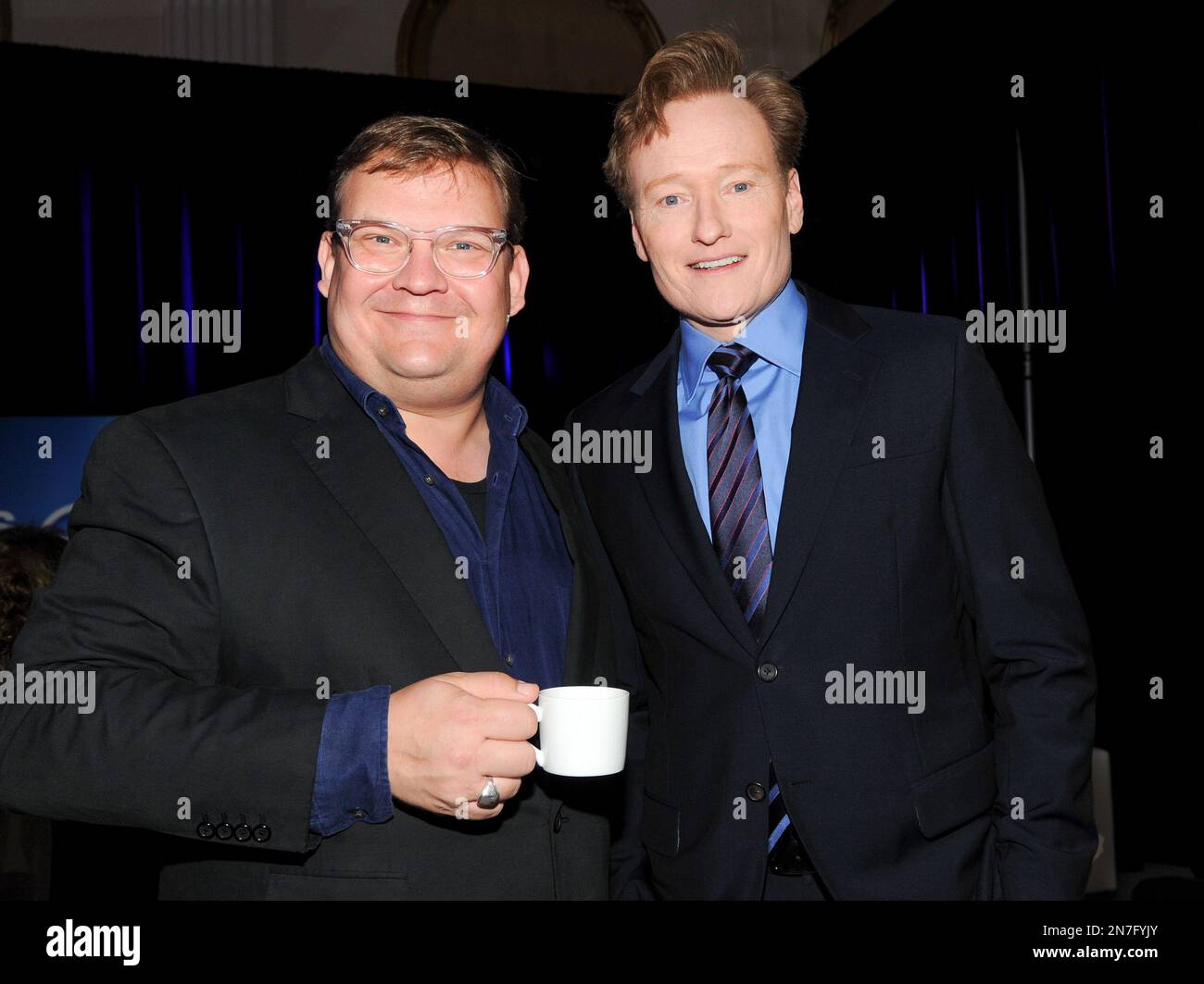 Talk show host Conan O'Brien, right, and sidekick Andy Richter attend ...
