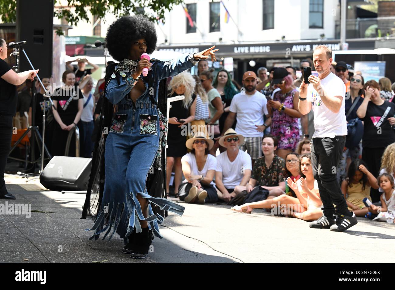 Drag artist Malcolm X performs during the official opening of Pride ...