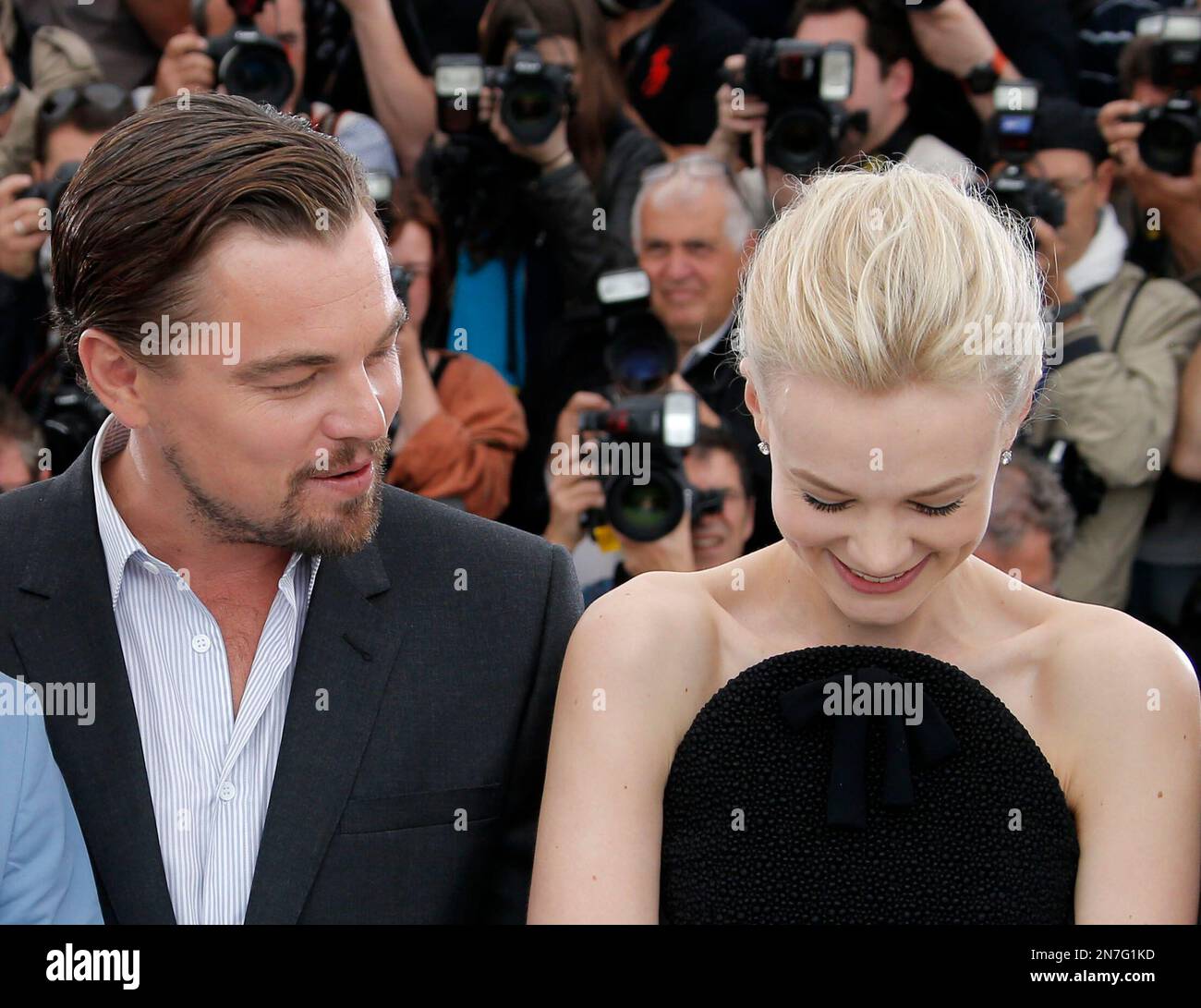 Actors Leonardo DiCaprio and Carey Mulligan pose for photographers ...