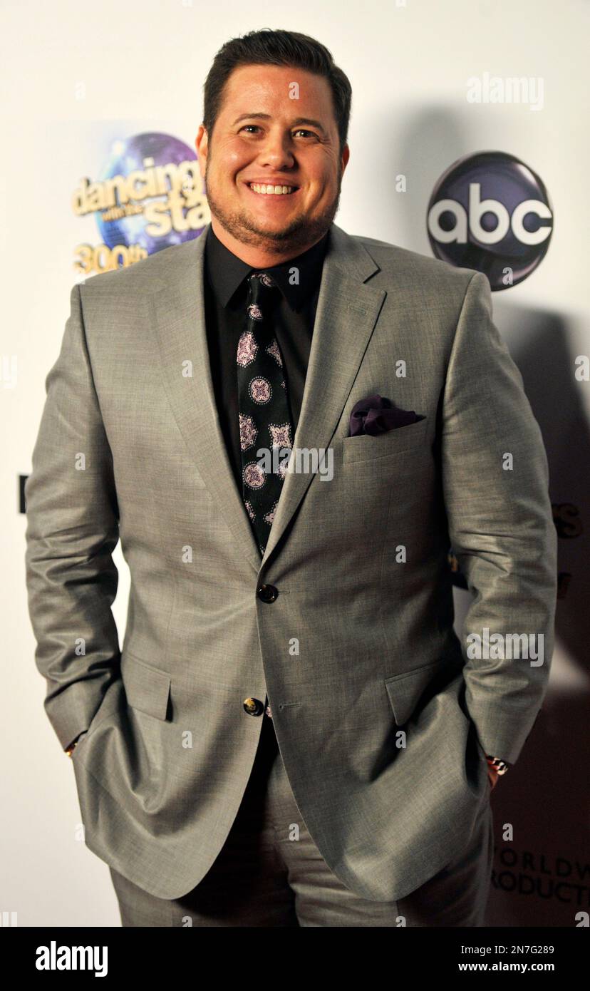 Former contestant Chaz Bono poses at the Dancing With The Stars 300th ...