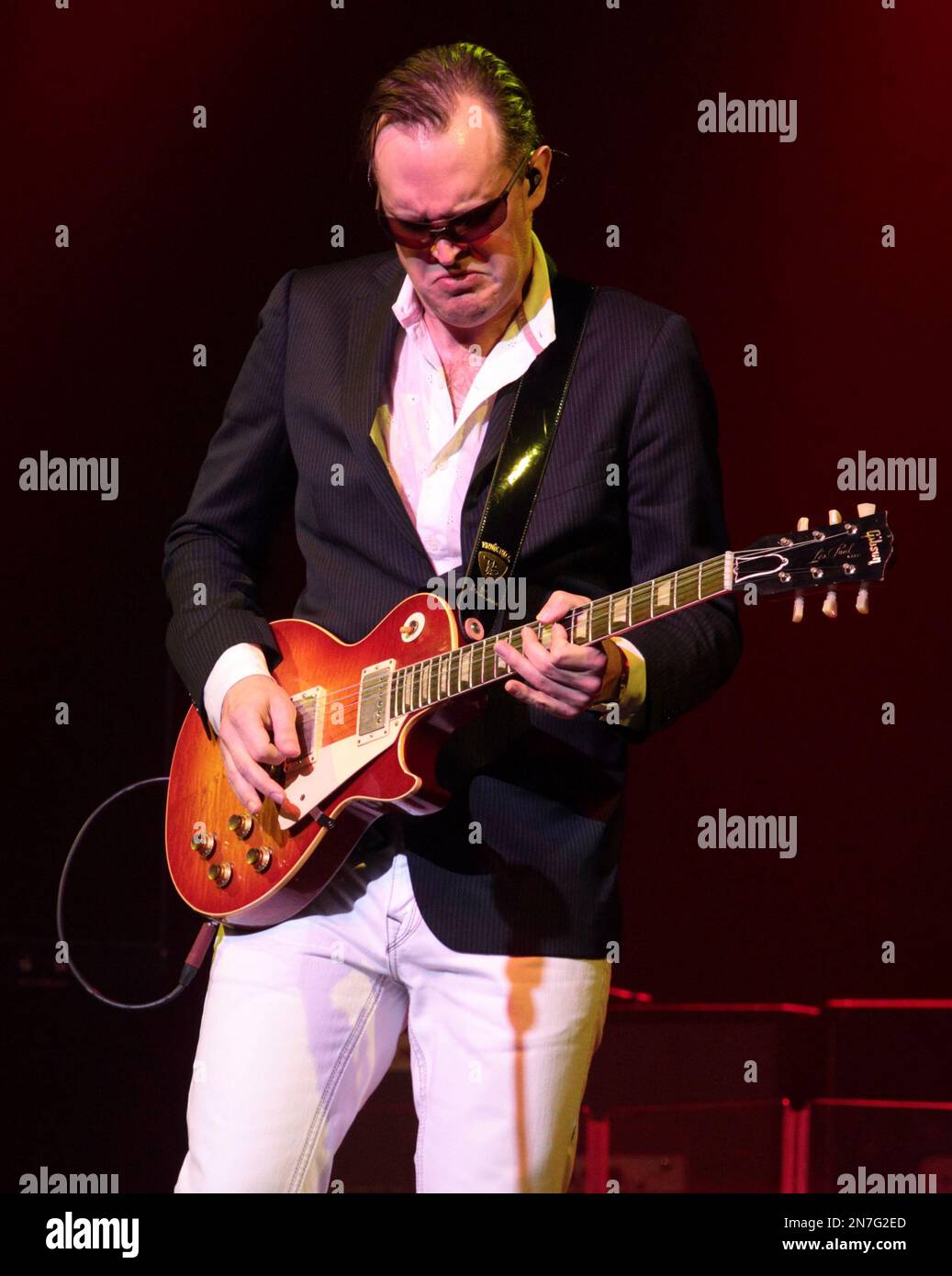Blues rock guitarist Joe Bonamassa performs on stage at the Hippodrome ...