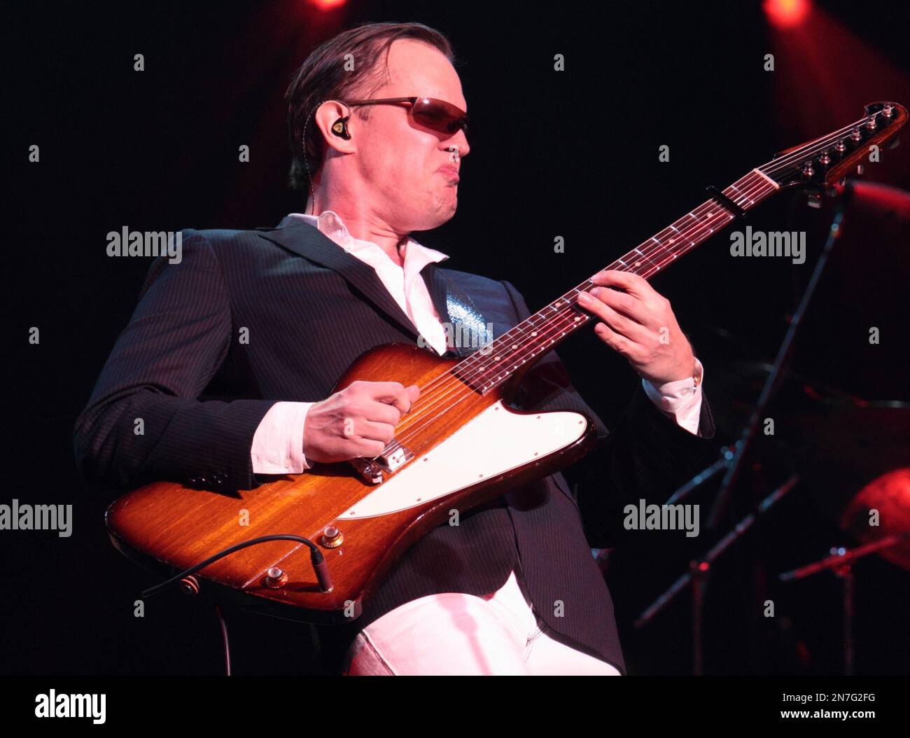 Blues rock guitarist Joe Bonamassa performs on stage at the Hippodrome ...