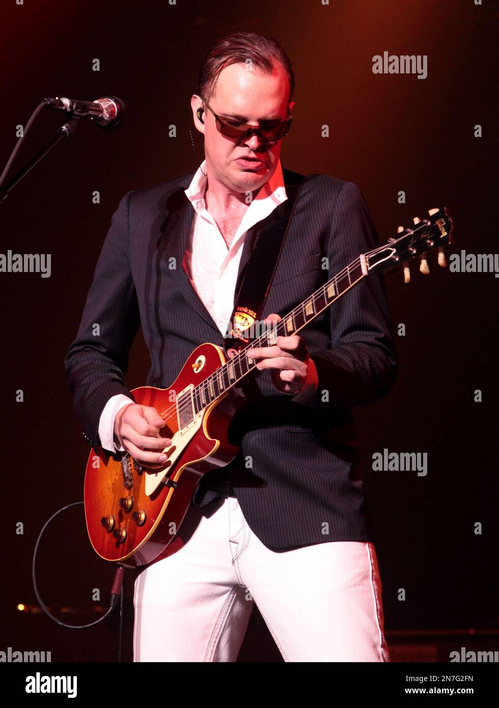 Blues rock guitarist Joe Bonamassa performs on stage at the Hippodrome ...
