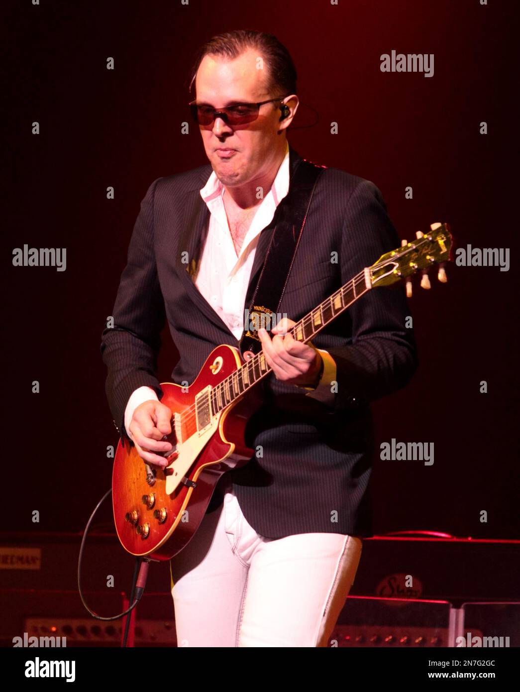 Blues rock guitarist Joe Bonamassa performs on stage at the Hippodrome ...