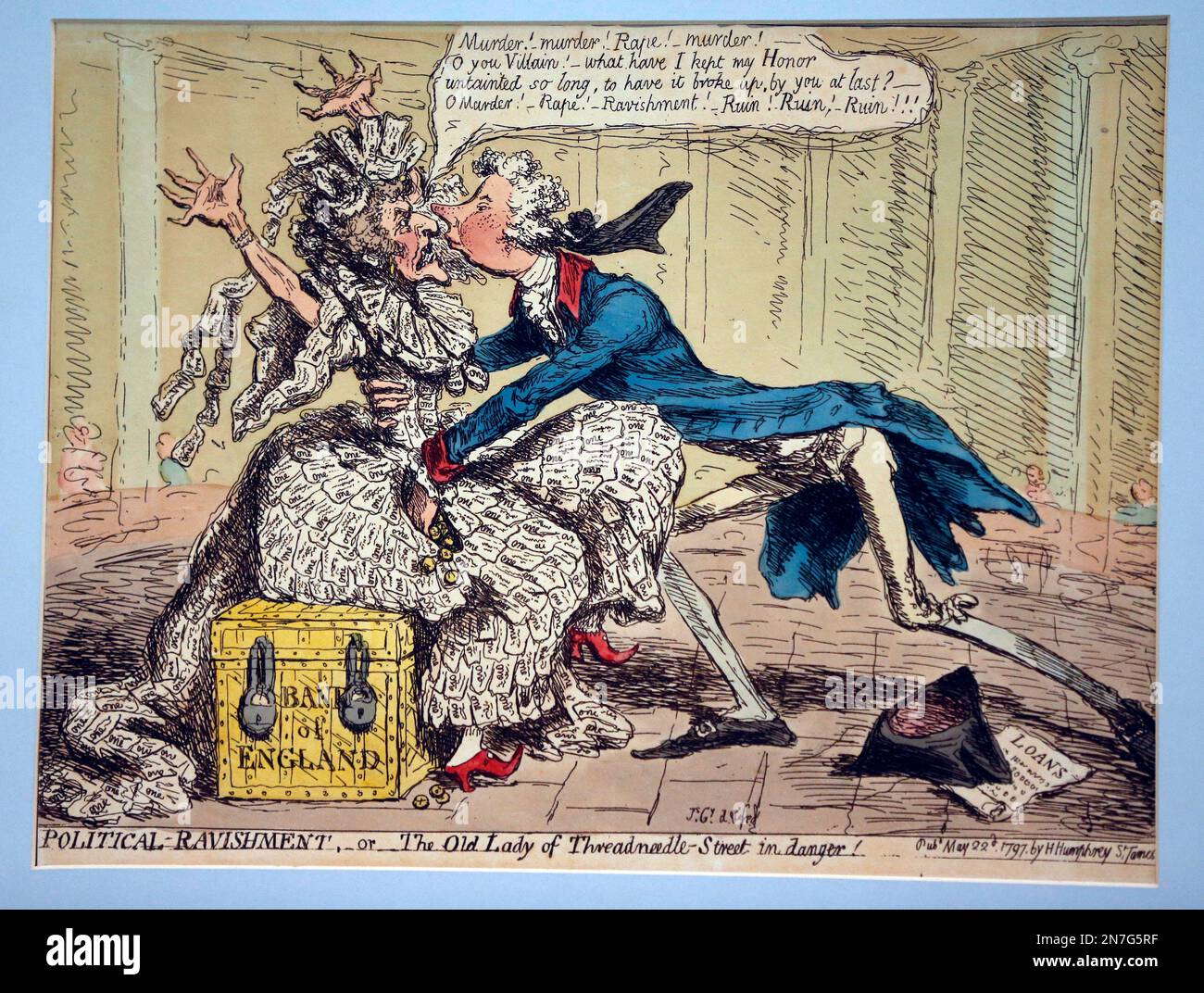 An original cartoon from 1797 by artist James Gillray, is seen at the ...