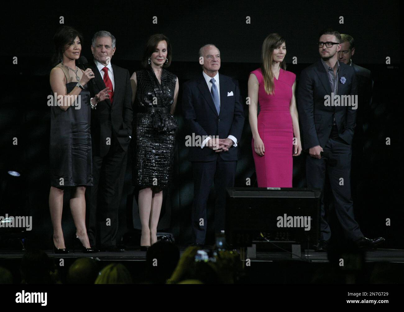 From left, Julie Chen, Les Moonves, Marie-Josee Kravis, Henry Kravis ...