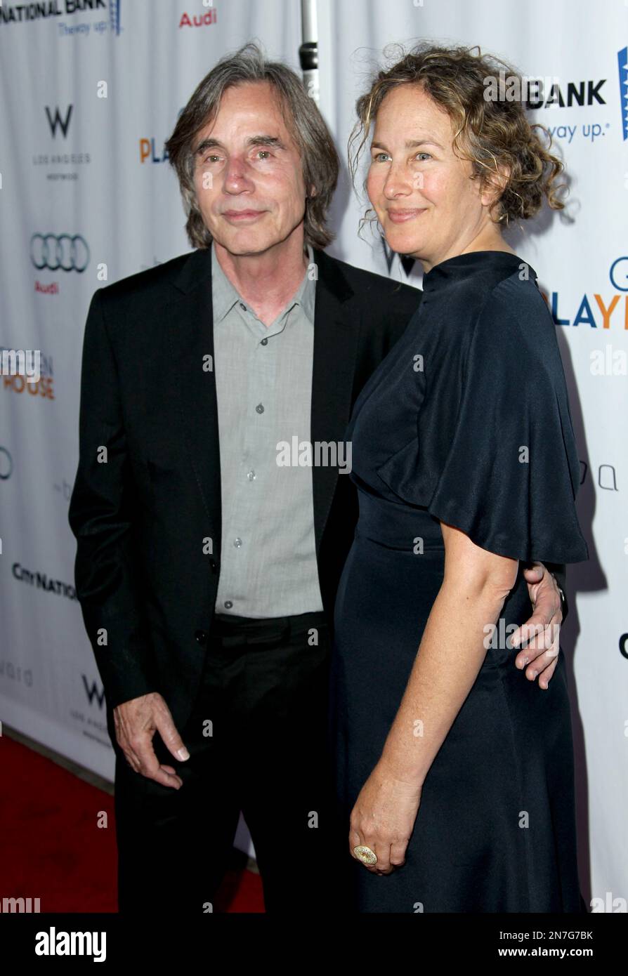Jackson Browne, left, and Dianna Cohen arrive at the Backstage at the ...