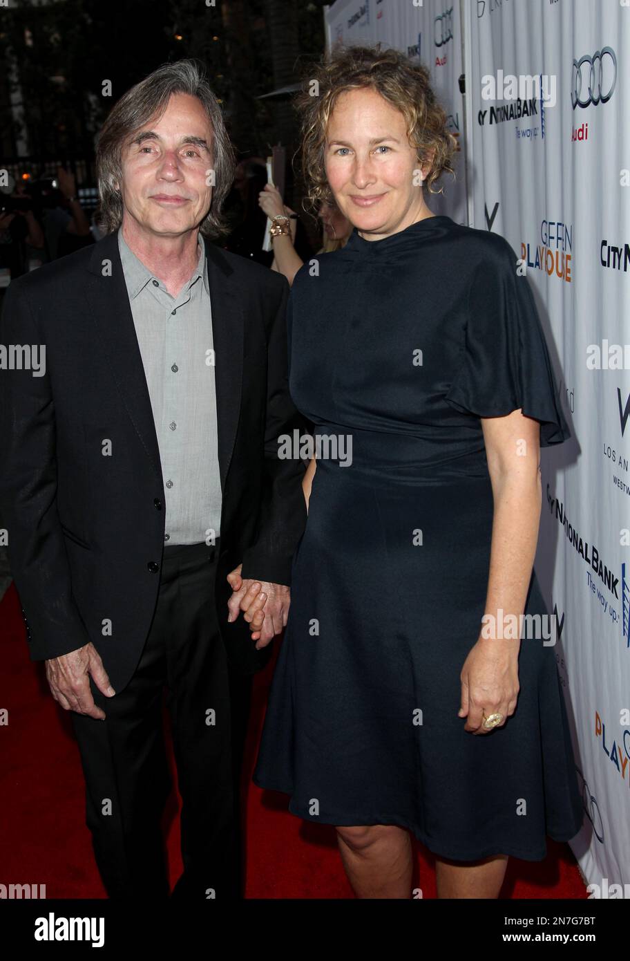 Jackson Browne, left, and Dianna Cohen arrive at the Backstage at the ...
