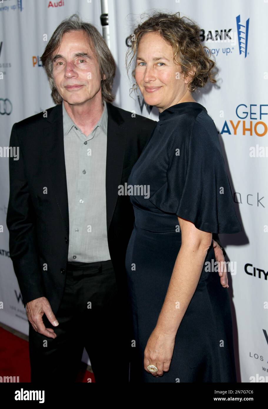Jackson Browne, left, and Dianna Cohen arrive at the Backstage at the ...