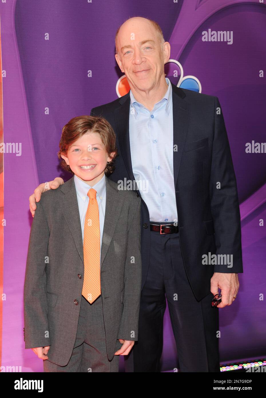 Actors Eli Baker, left, and JK Simmons attend the NBC Network 2013 ...