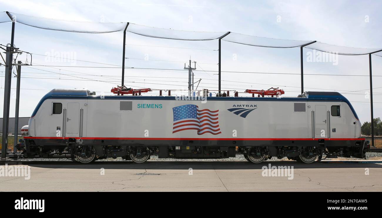 In this photo taken Saturday, May 11, 2013, is one of the new Amtrak ...