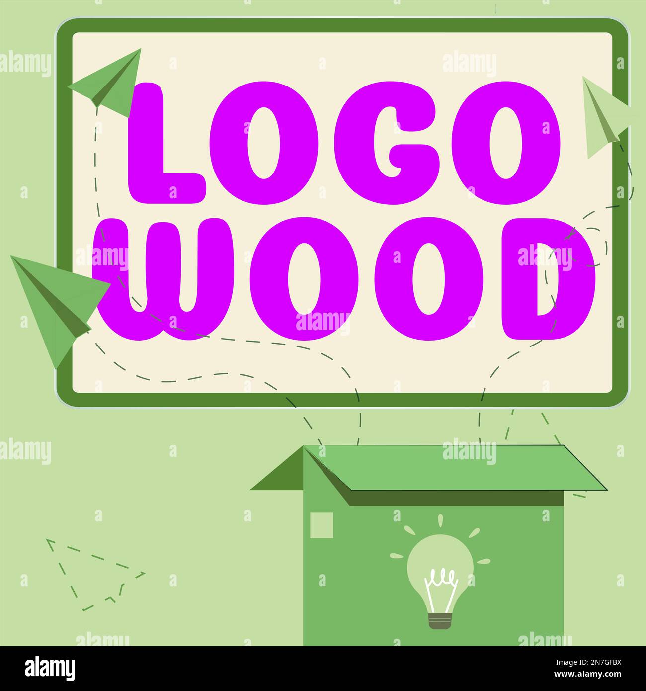 Text caption presenting Logo Wood. Internet Concept Recognizable design ...