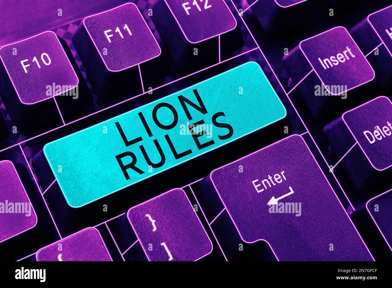 Text caption presenting Lion Rules. Business approach epitome of ...