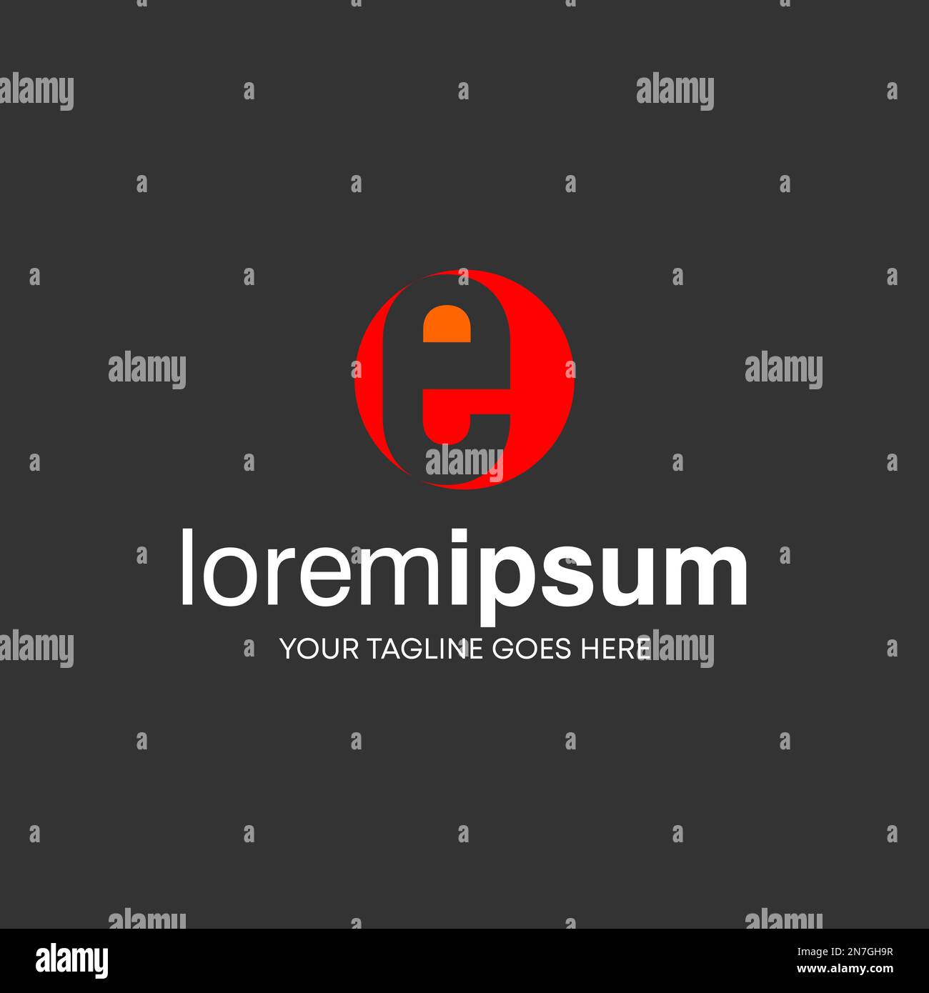 Letter or word E in rectangle circle block or Negative space image ...