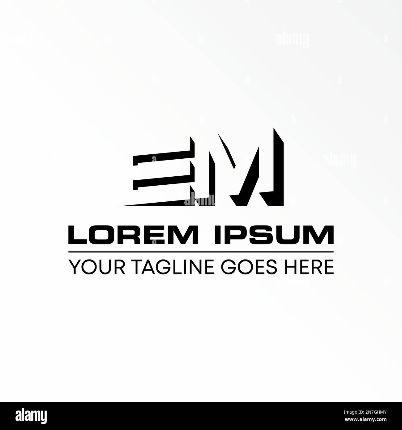Letter or word EM sans serif 3D font image graphic icon logo design ...