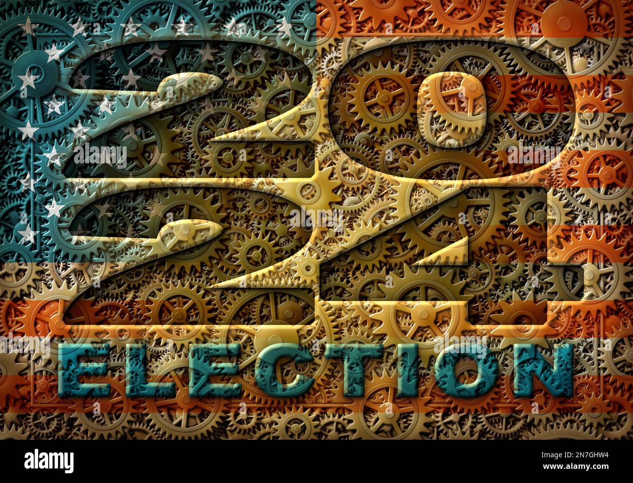The year 2024 and the word ELECTION illustrated with a pattern of ...