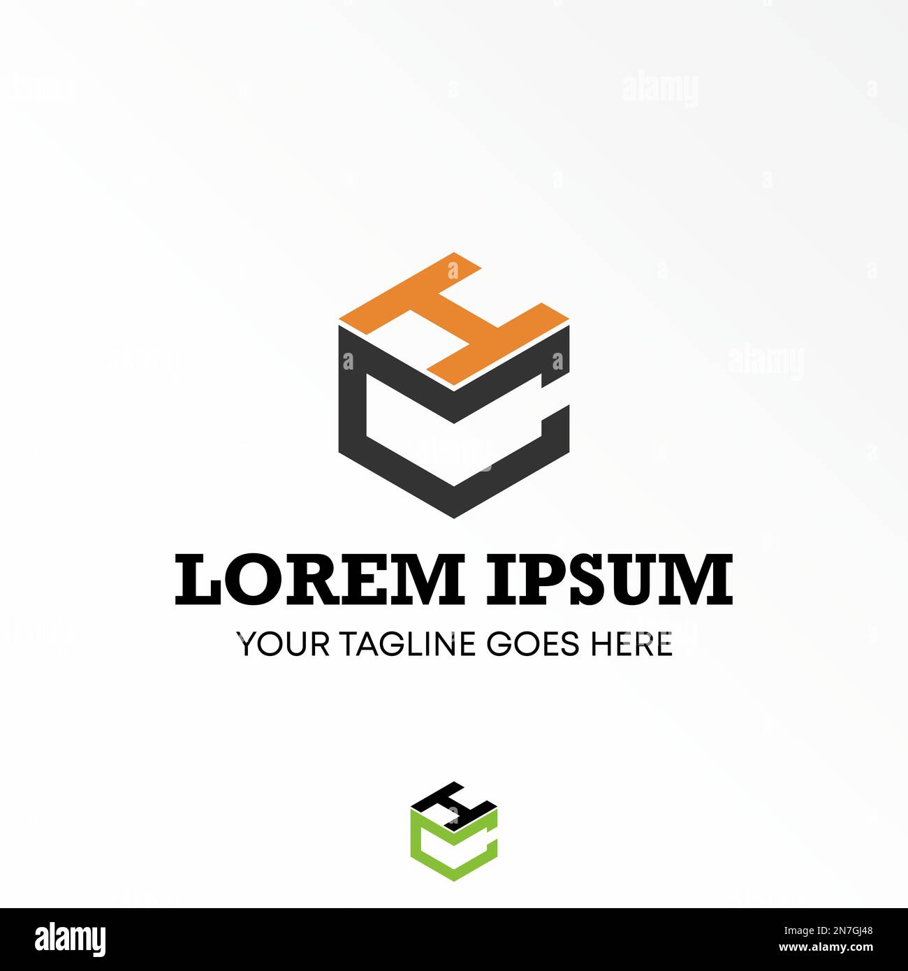 Letter or word HC font in 3D Hexagon image graphic icon logo design ...