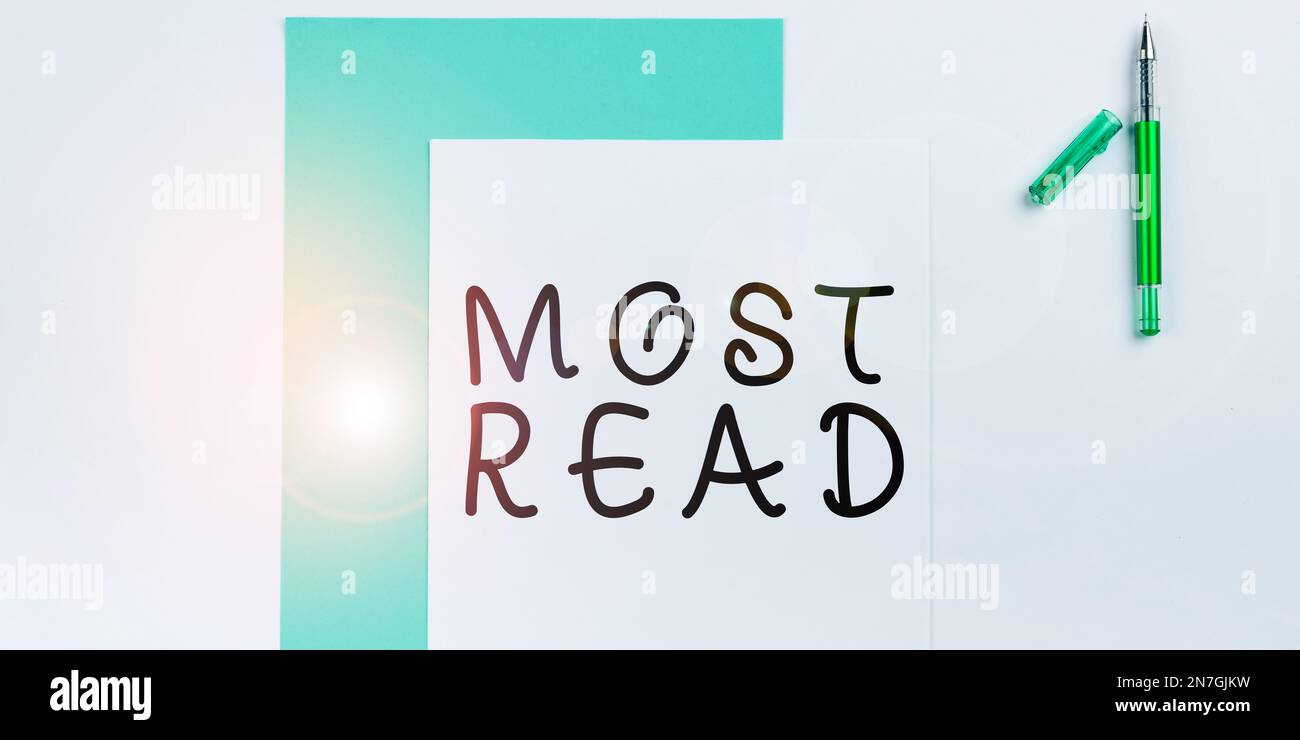 Hand writing sign Most Read. Business overview a piece of literature or ...