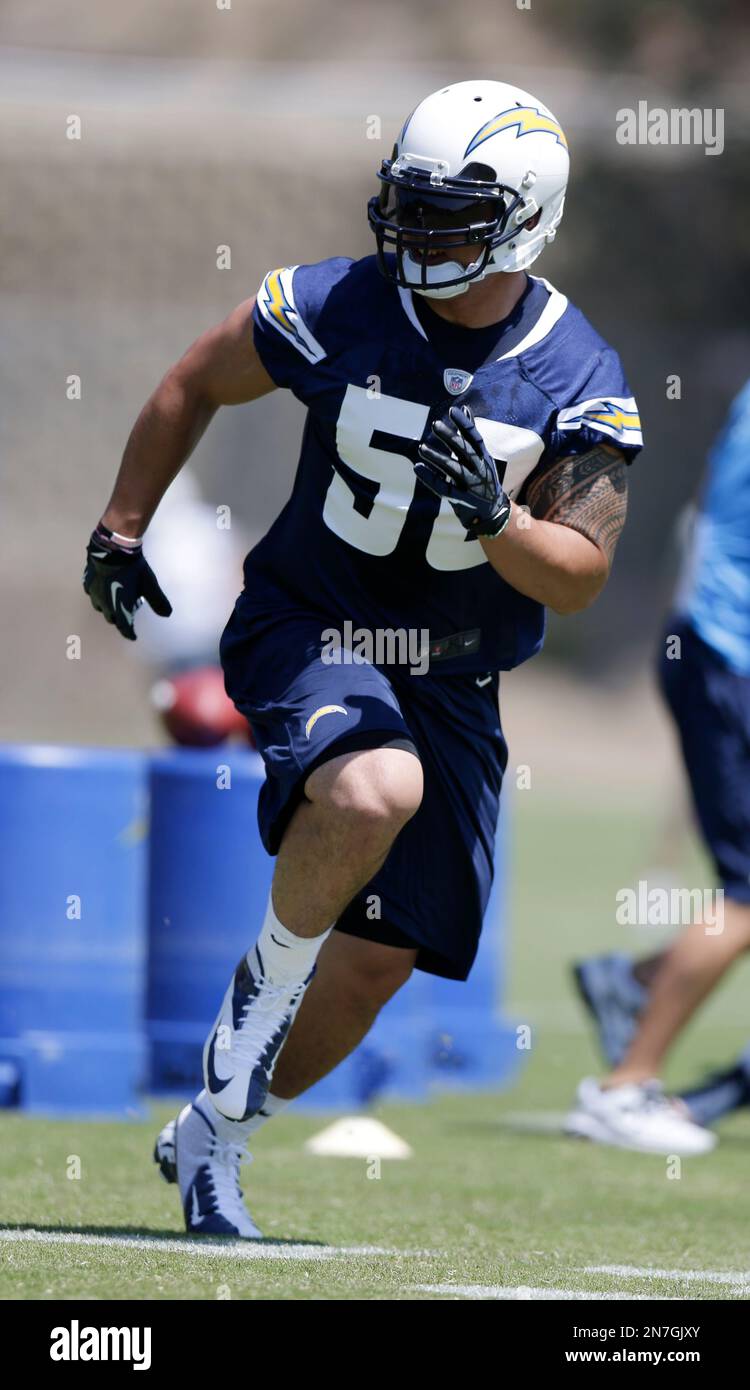 San Diego Chargers rookie linebacker Manti Te'o works out during NFL ...
