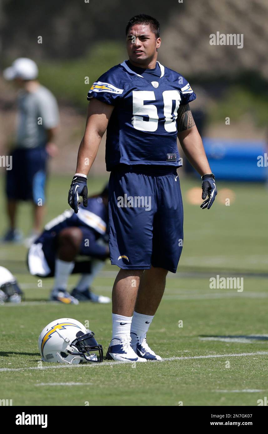 San Diego Chargers rookie linebacker Manti Te'o works out during NFL ...