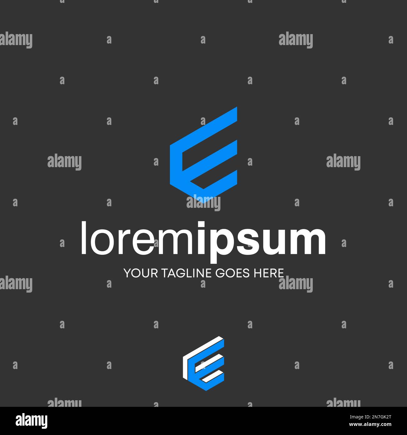 Letter or word E font like wing or 3D hexagon image graphic icon logo ...