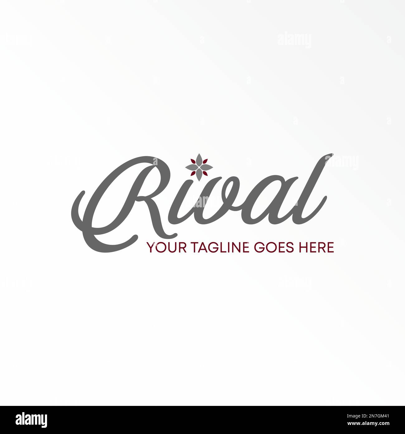 Letter or writing RIVAL latin font with flower image graphic icon logo ...