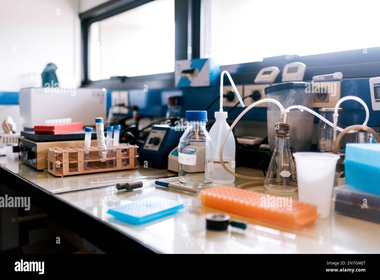 Interior scientific clinical laboratory microscope hi-res stock ...