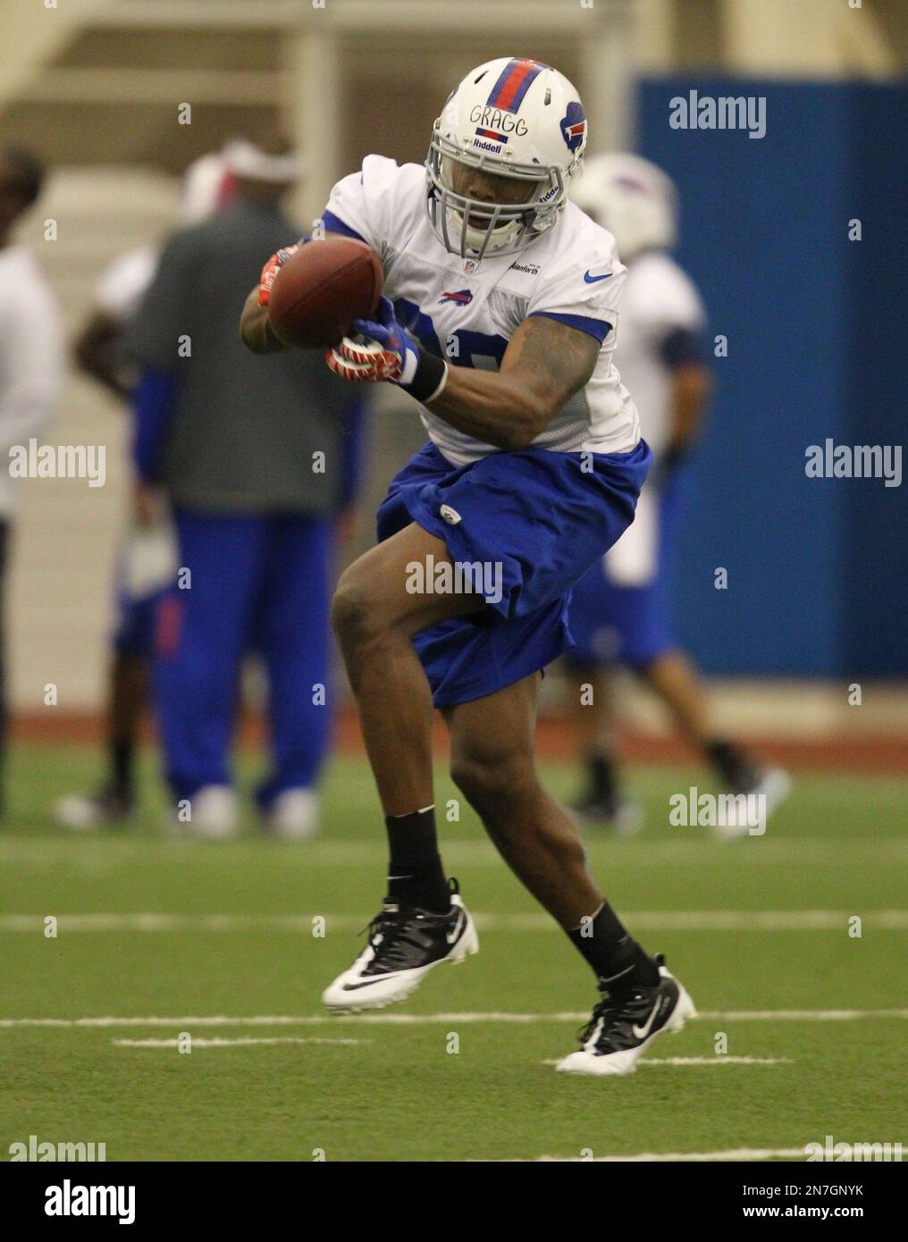 Buffalo Bills' Chris Gragg (89) runs a drill during NFL football rookie ...