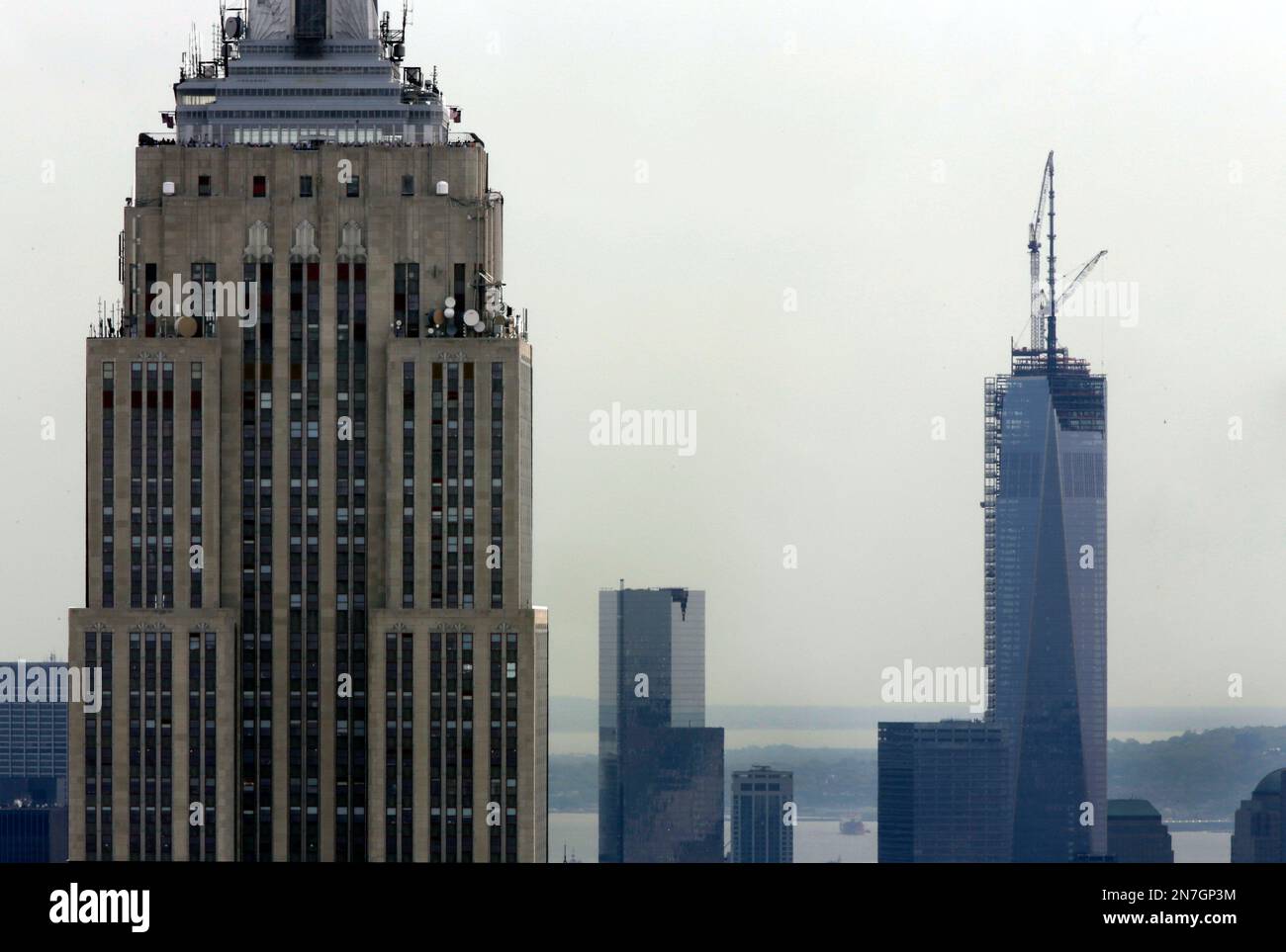 The 1,454-foot Empire State Building, left, and the 1,776-foot One ...