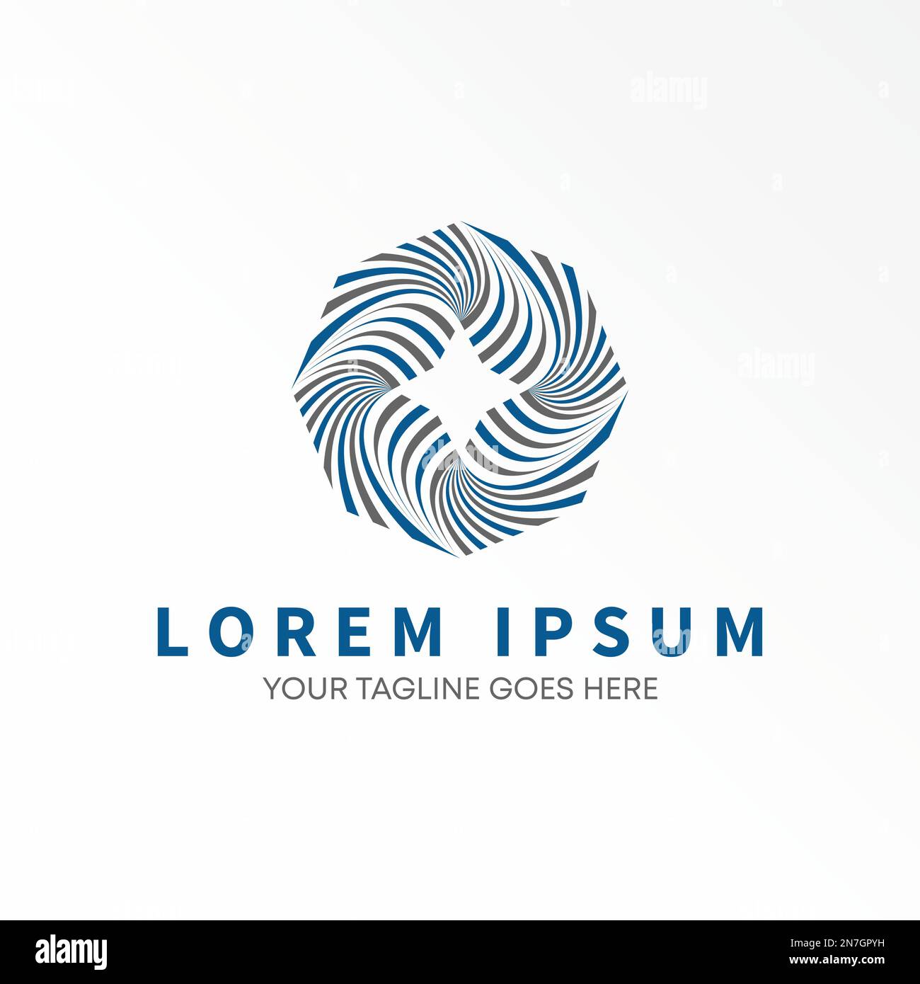 Twist swoosh motif around like octagonal fire image graphic icon logo ...