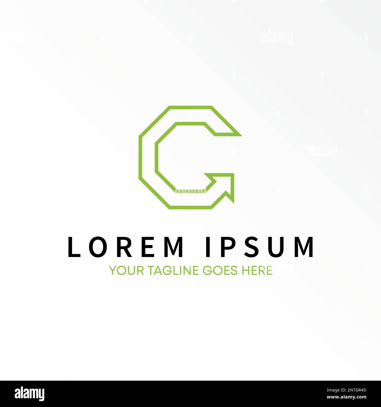 Letter or word C double line font with arrow image graphic icon logo ...