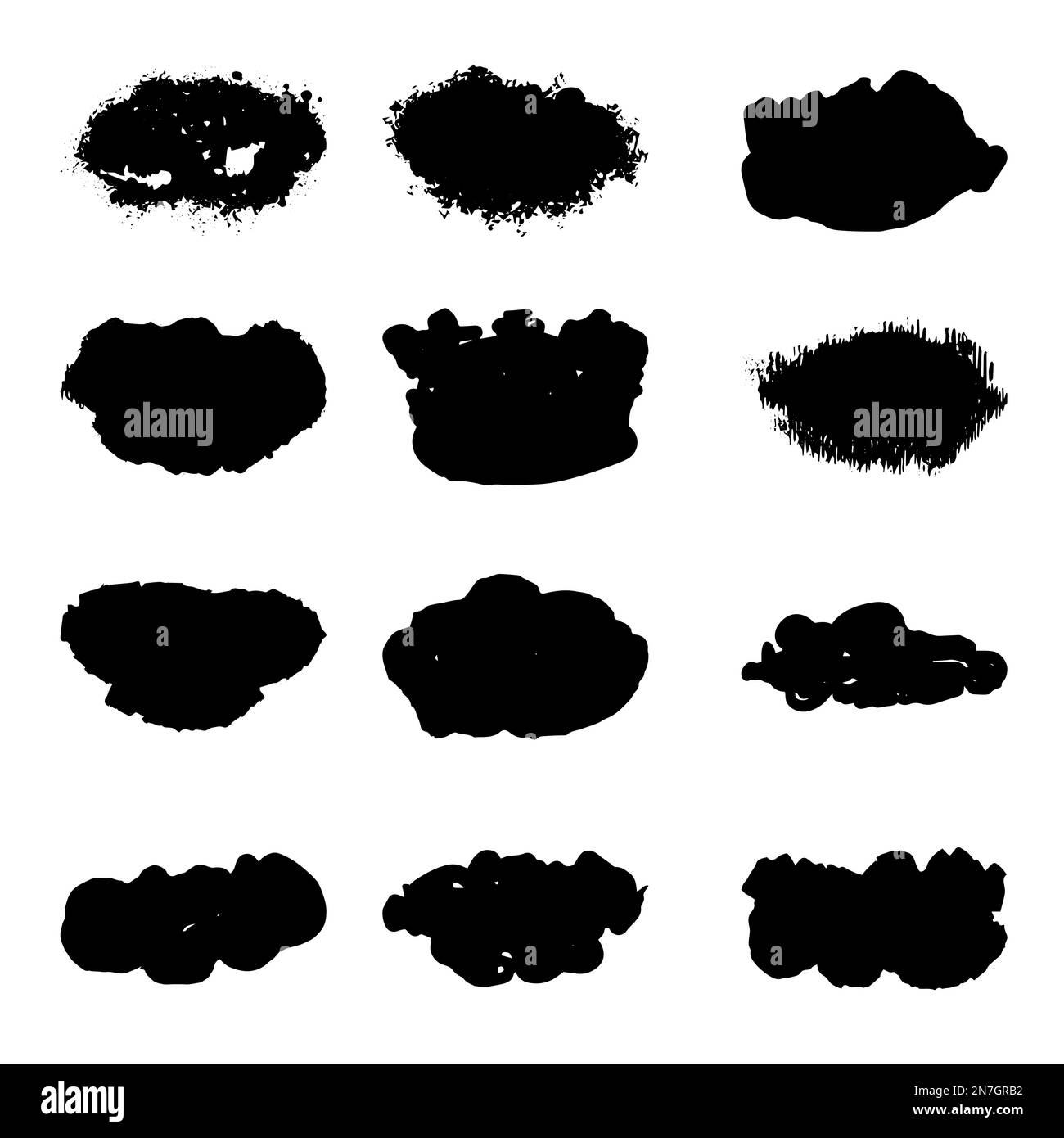 Ink drops and splashes. Blotter spots, liquid paint drip drop splash ...