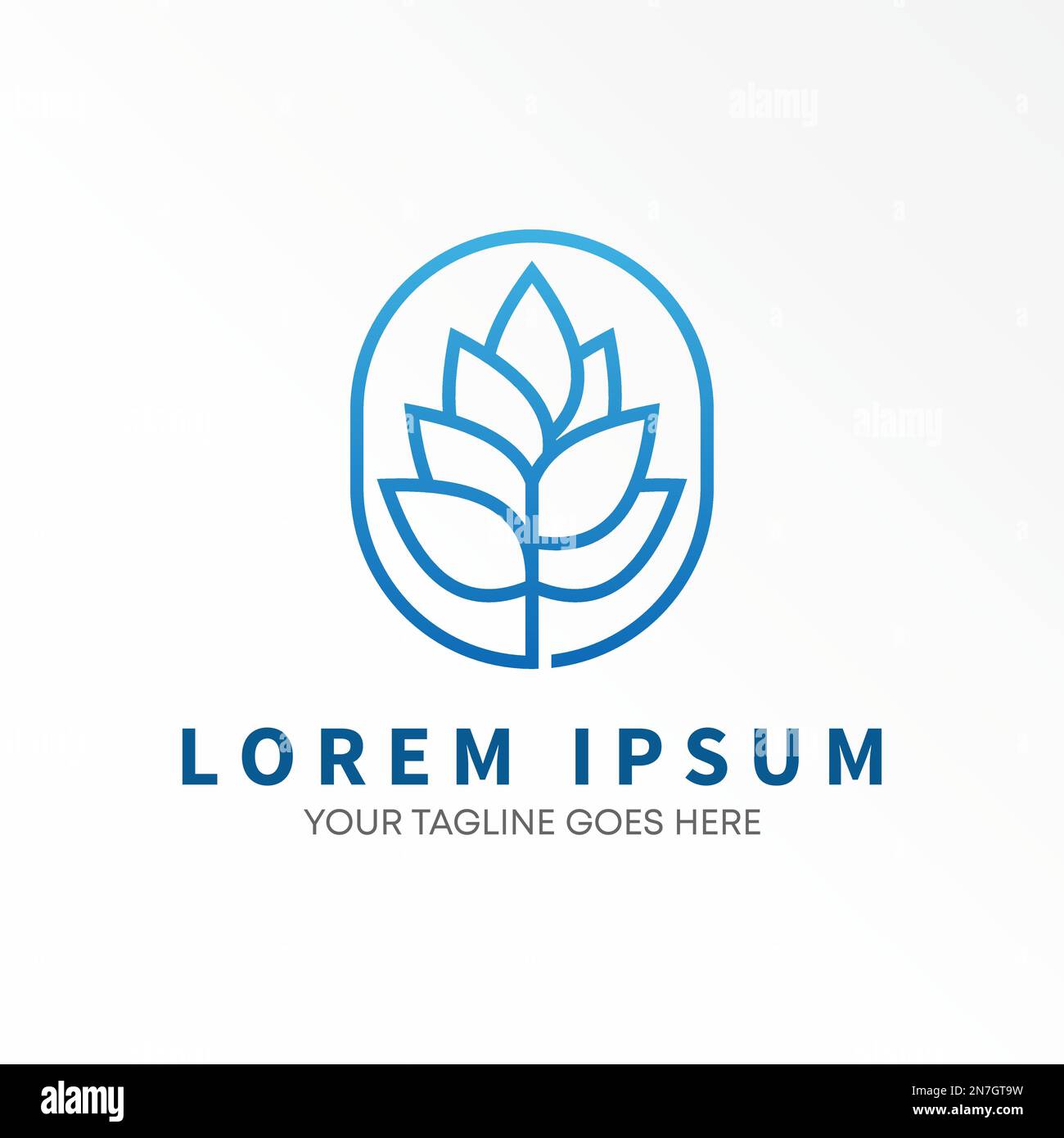 sample Leaf leaves line in Ellipse emblem image graphic icon logo ...