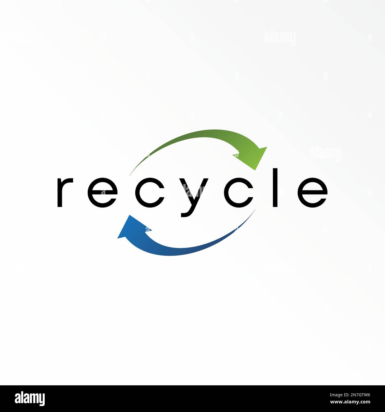 Letter or writing RECYCLE font with Flip swoosh arrow image graphic ...