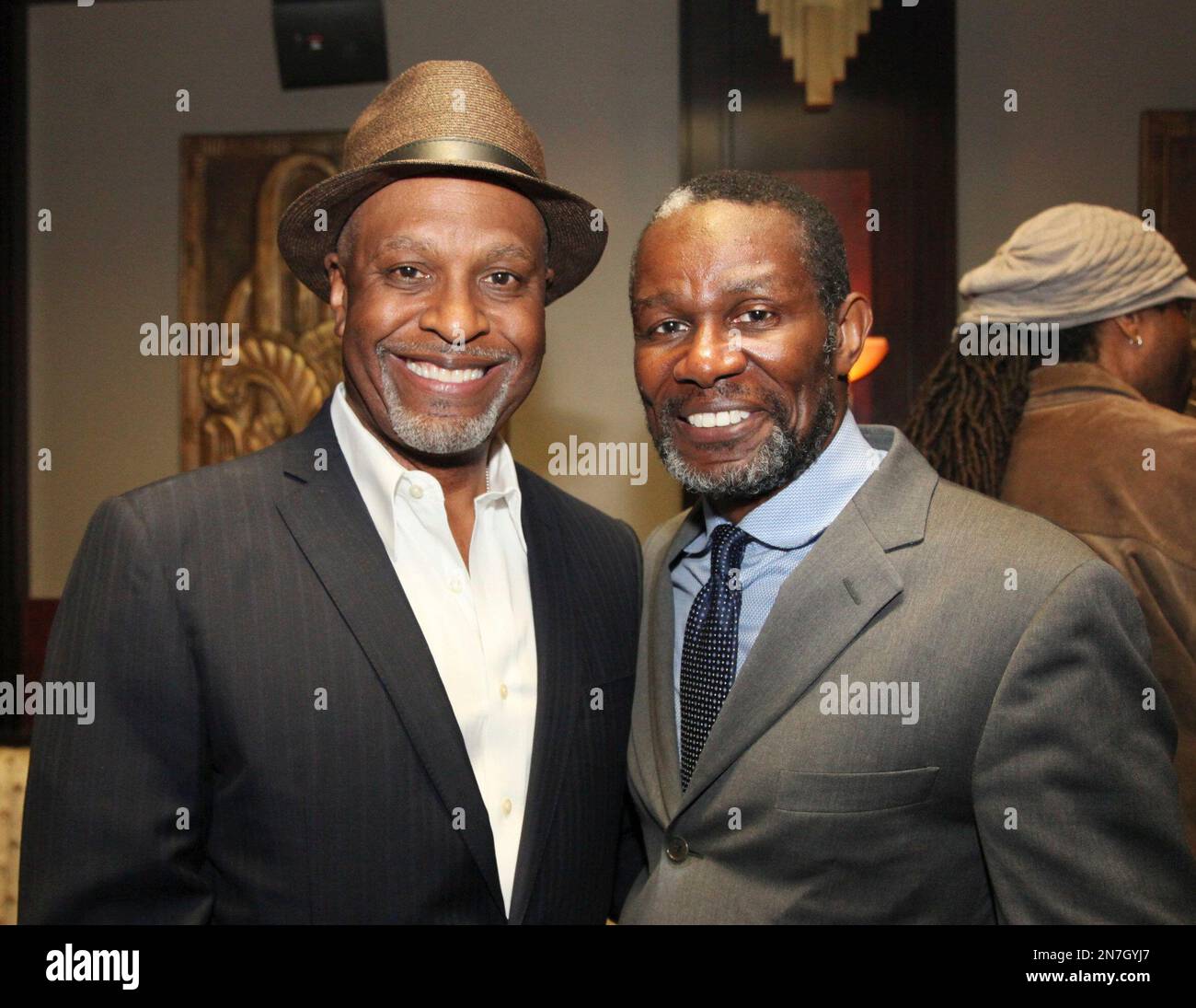From left, James Pickens, Jr. and cast member John Douglas Thompson ...
