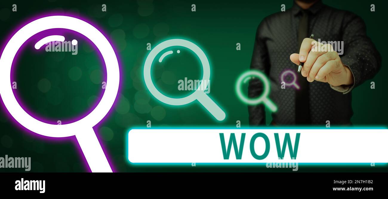 Conceptual display Wow. Concept meaning Expressing astonishment and awe ...