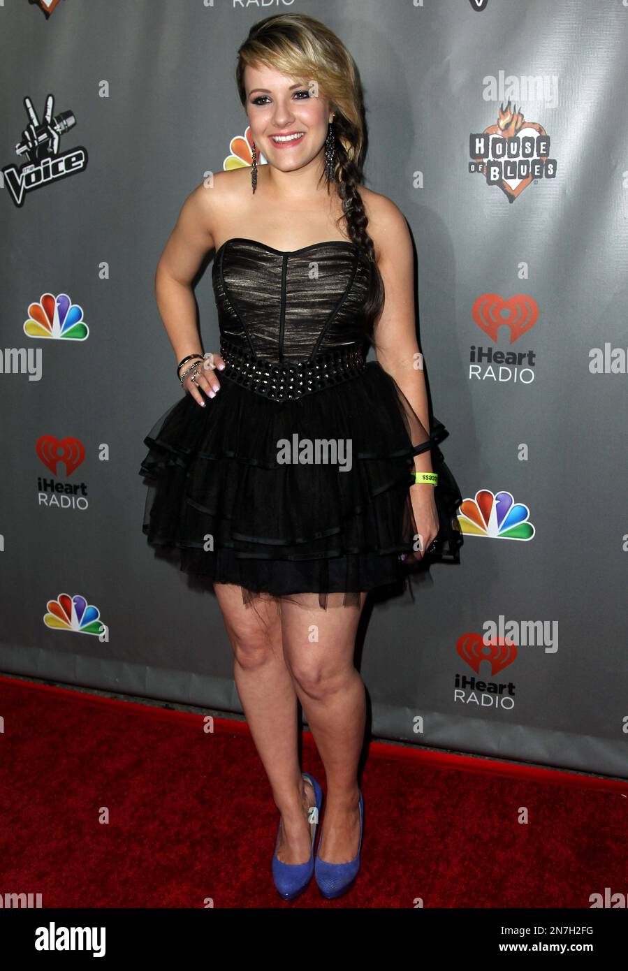 Amber Carrington arrive at "The Voice" season 4 red carpet event at the ...