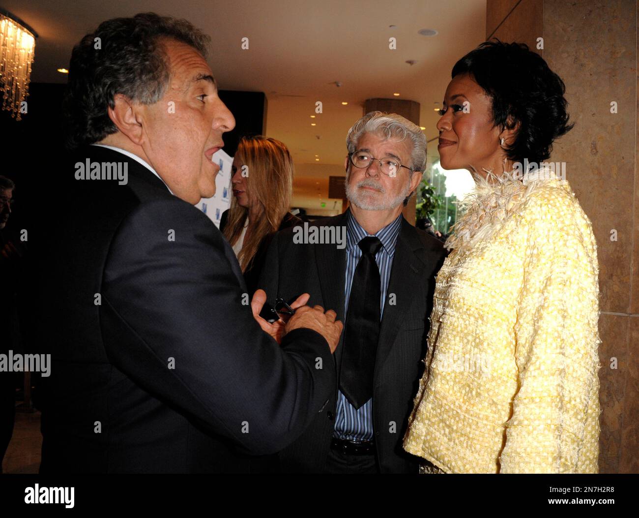Producer and director George Lucas,center, FOX Filmed Entertainment CEO ...