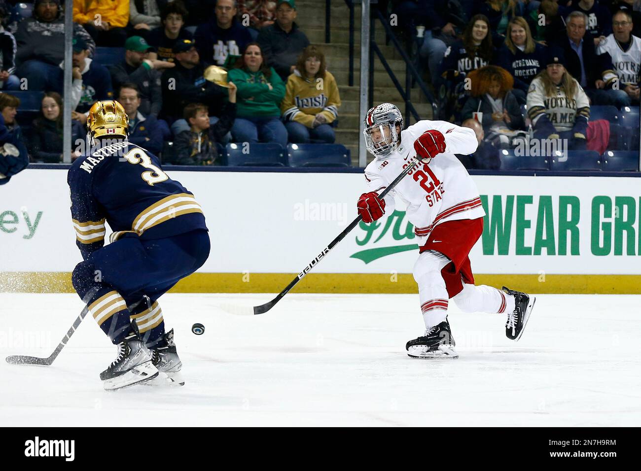 SOUTH BEND, IN - FEBRUARY 10: Ohio State forward Joe Dunlap (21) fires ...