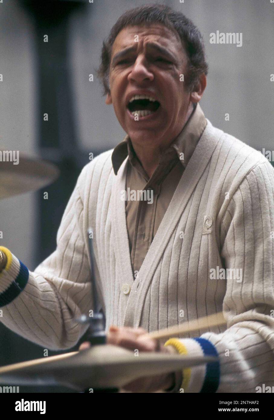 Jazz drummer Buddy Rich performs at one of the Newport Jazz Festival ...