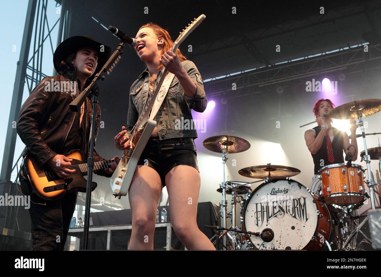 Rock band Halestorm performs on stage at the Electric Factory on Sunday ...
