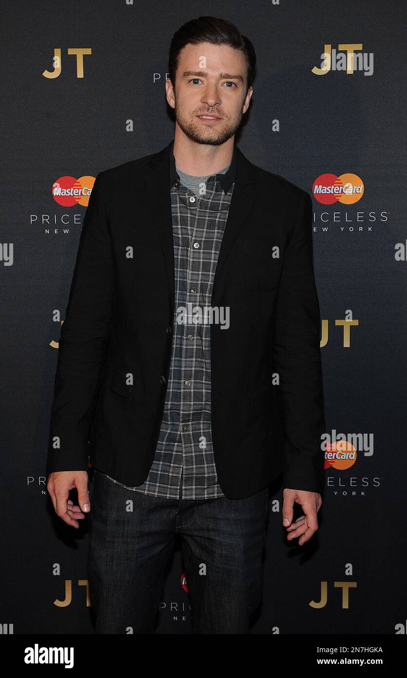 Musician Justin Timberlake backstage at the Mastercard Priceless ...
