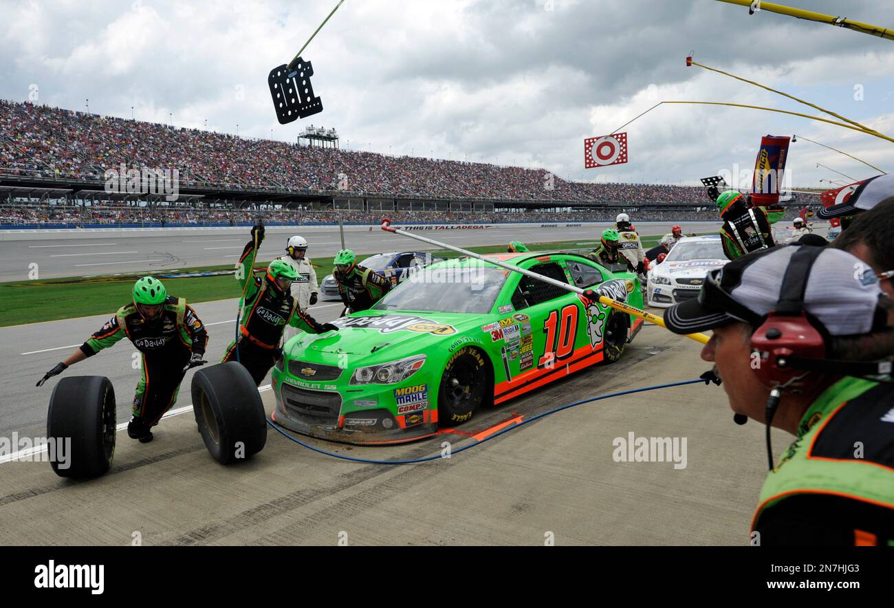 NASCAR Sprint Cup driver Danica Patrick gets service during the Aaron's ...
